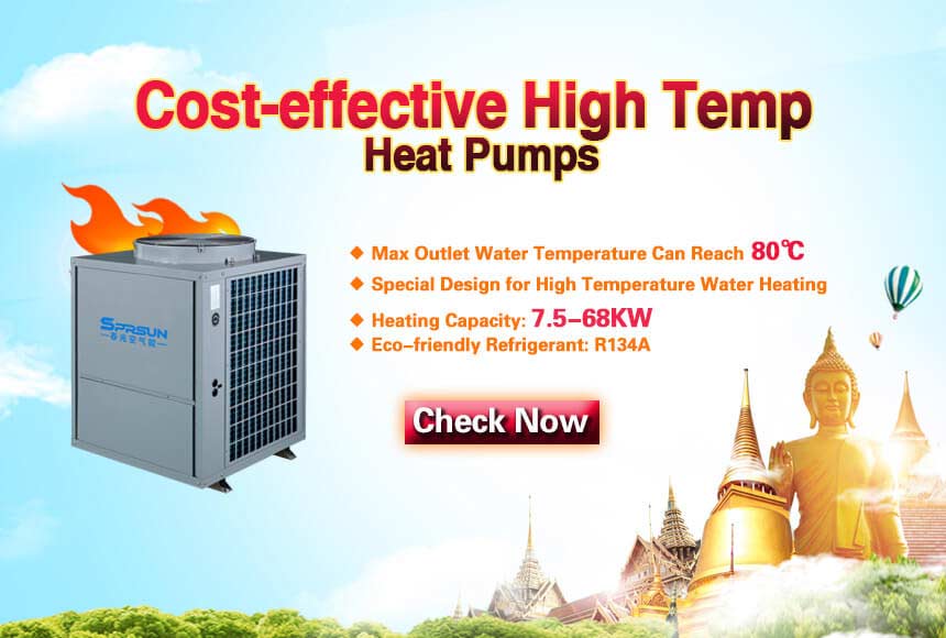 7.5KW-21KW 80C Commercial High Temperature Air Source Heat Pump Water ...